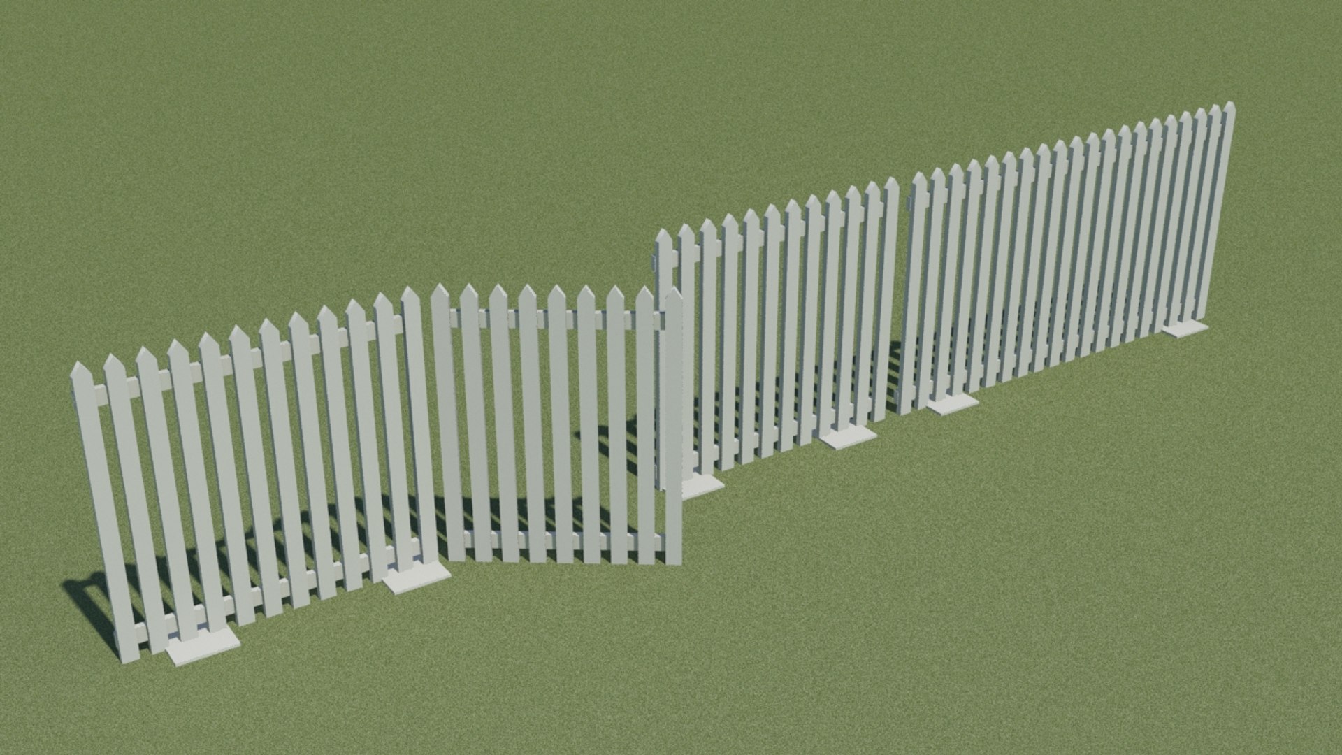 3d dwg picket fence