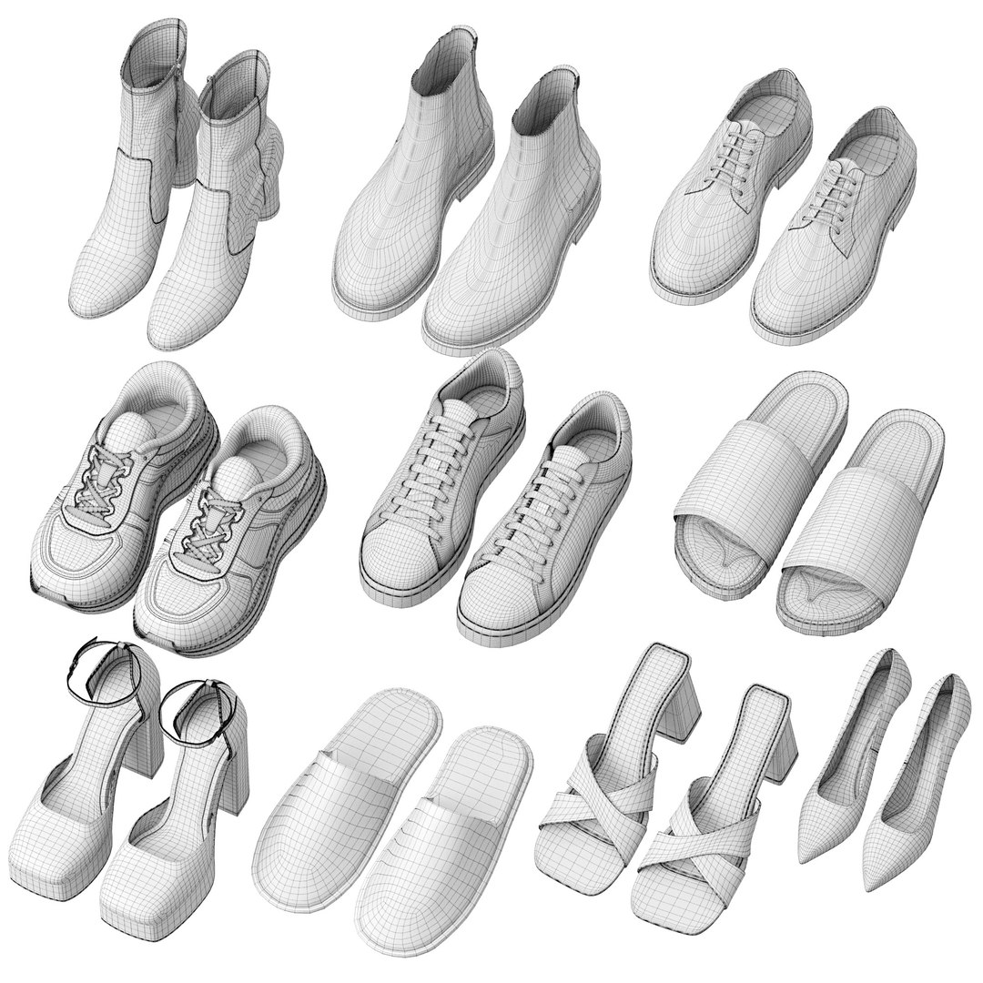 3D Model Shoes ZARA Set 01 - TurboSquid 2144708