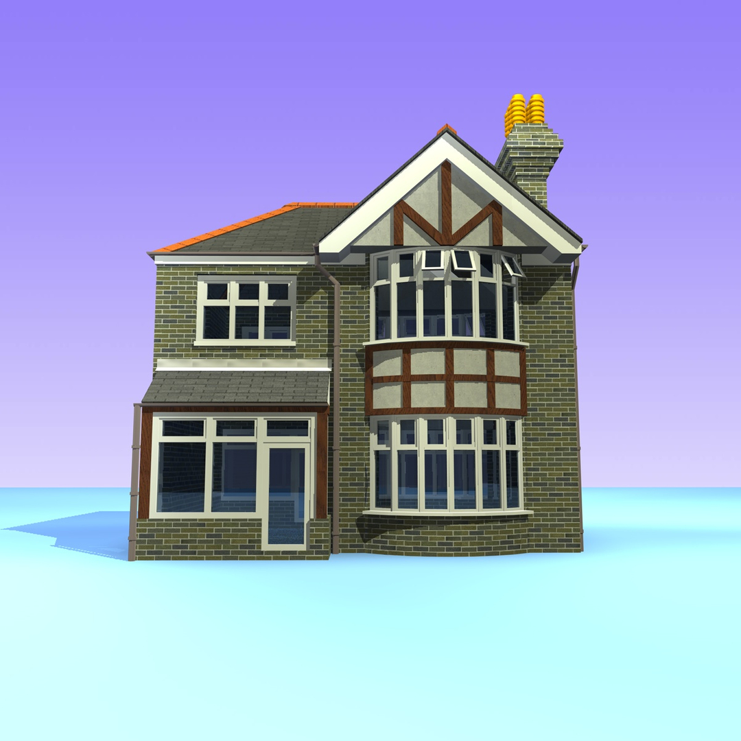 3d Model 2 British Detached Houses