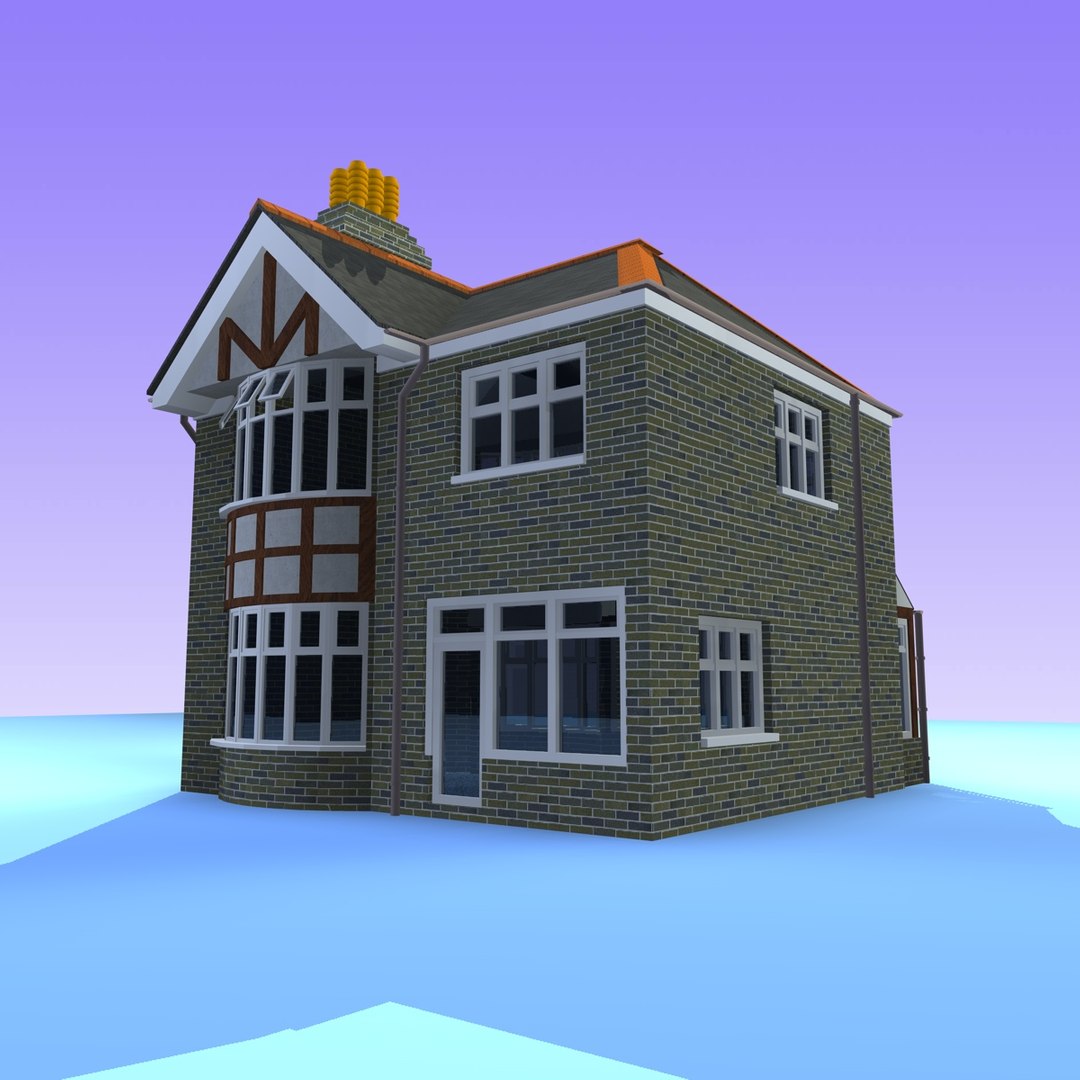 3d Model 2 British Detached Houses