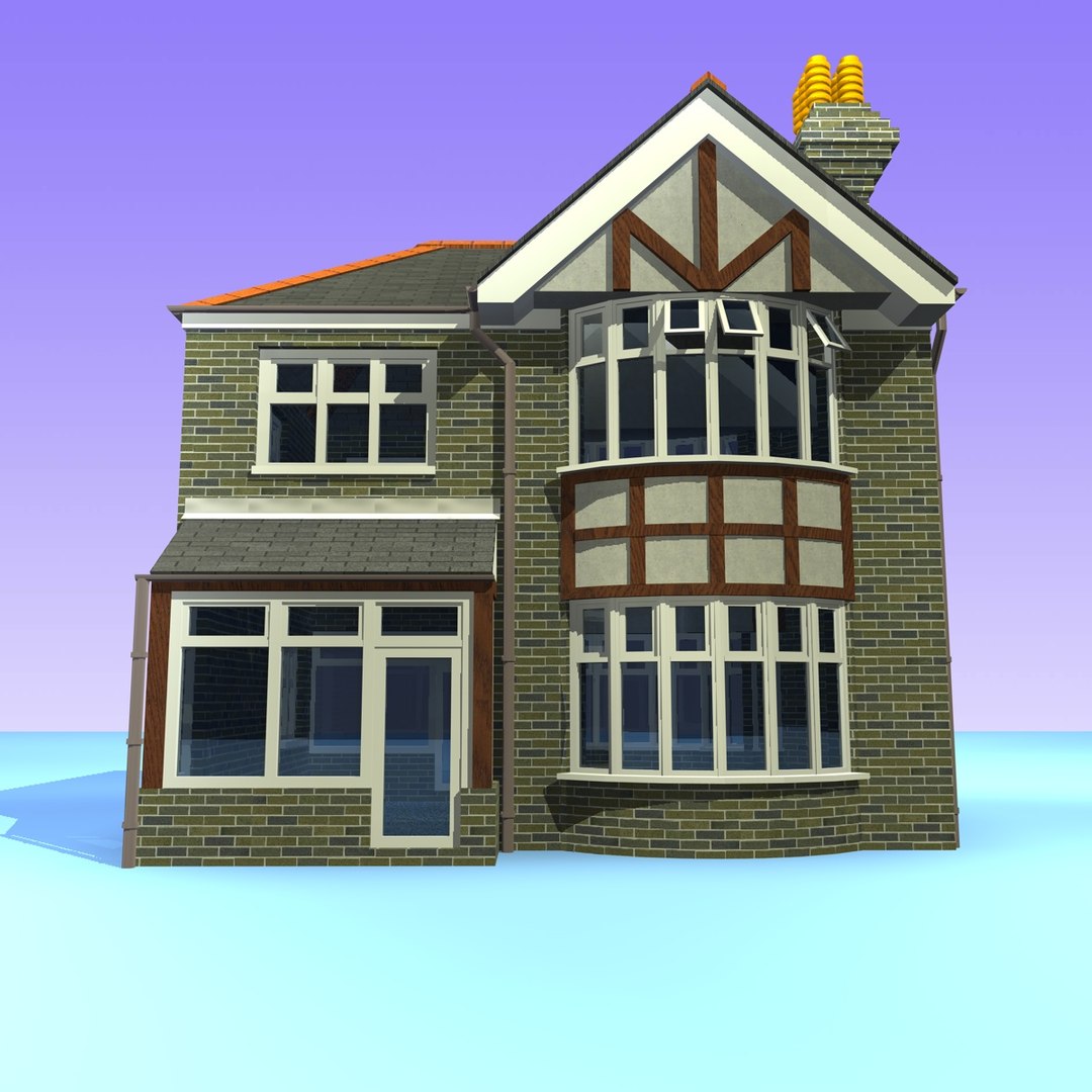 3d Model 2 British Detached Houses