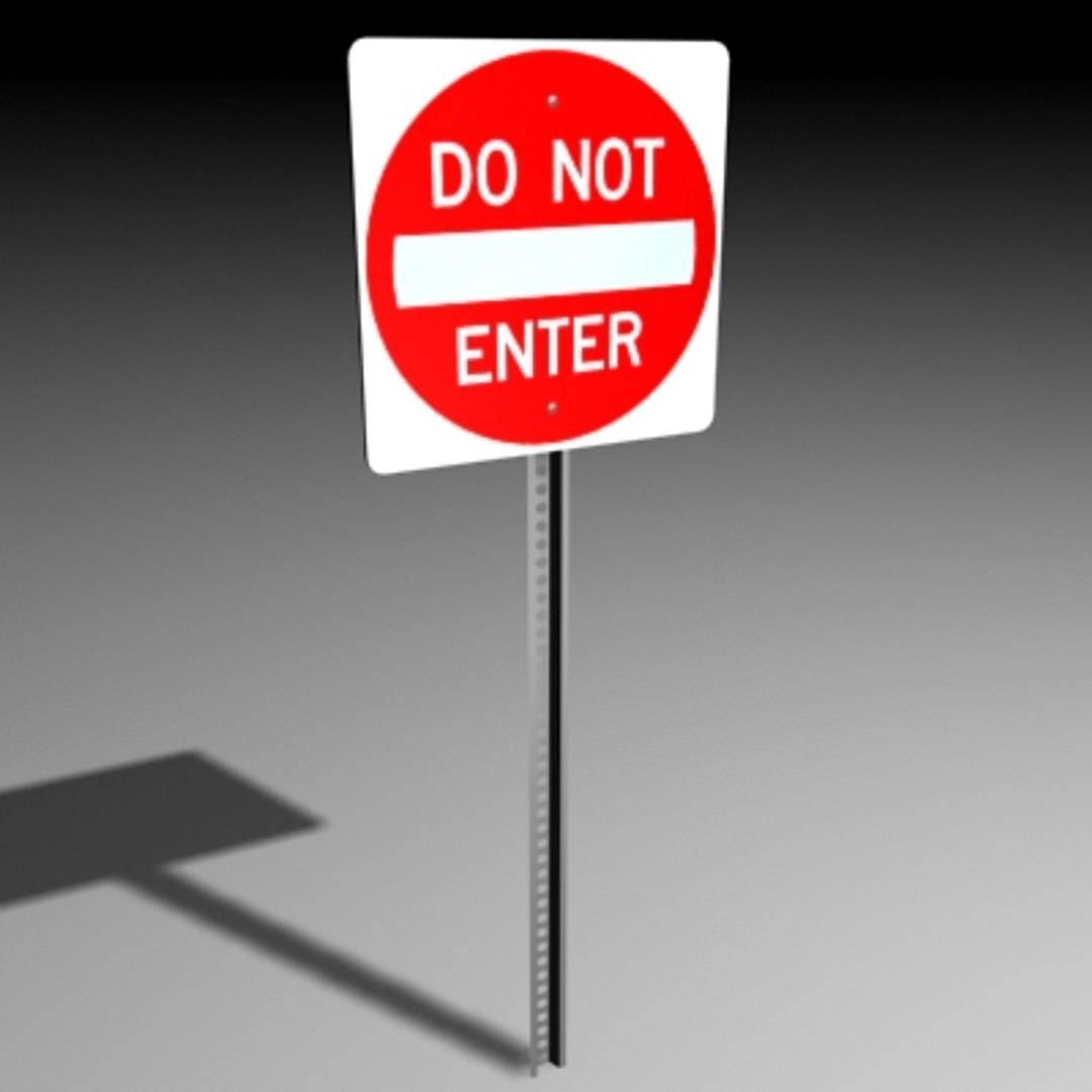 3d Model Enter Sign