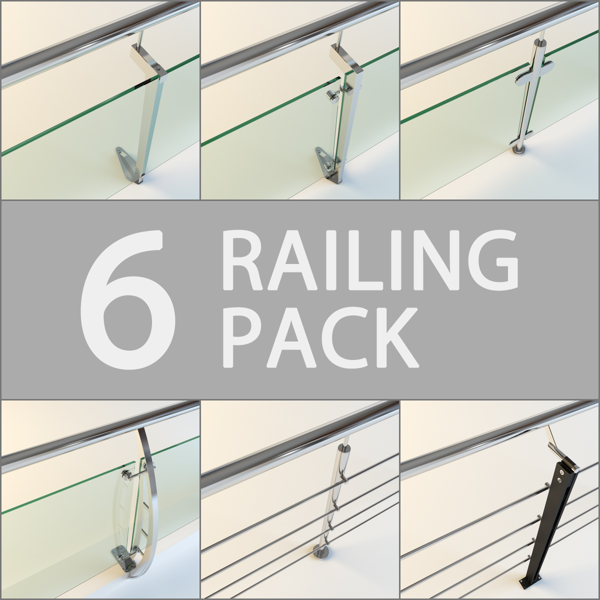 3ds max pack 6 railing