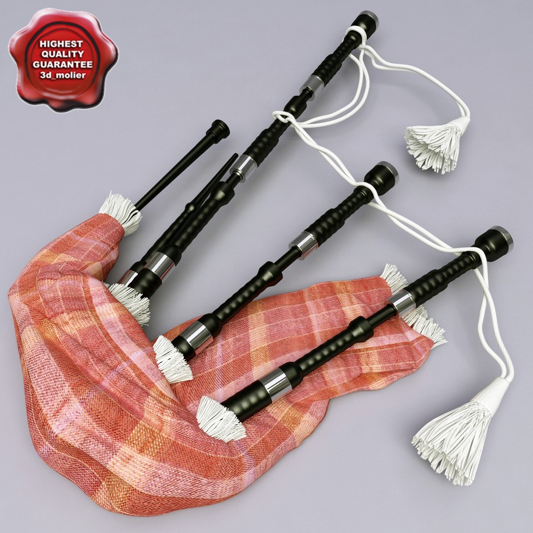 bagpipe details modelled 3d model