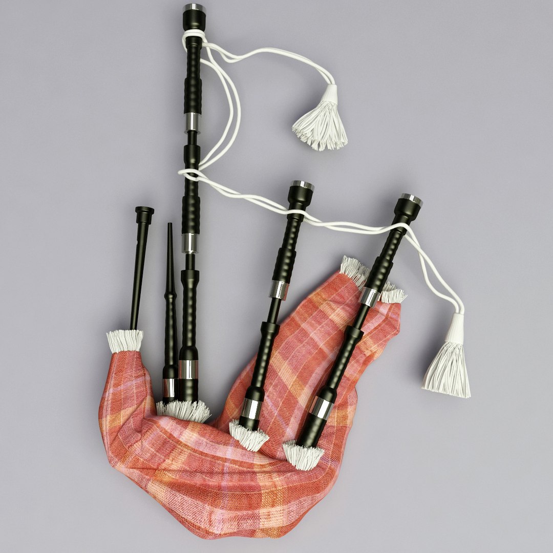 bagpipe details modelled 3d model