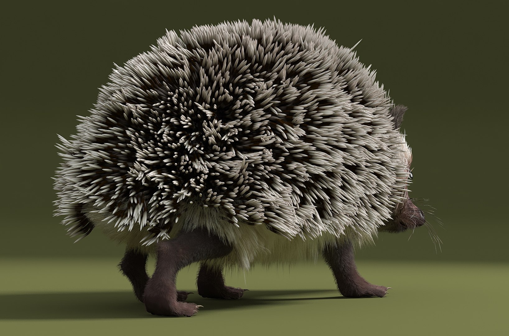 3d Hedgehog Fur Rigged