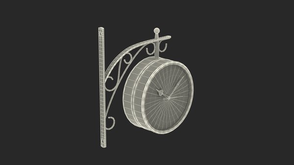 modelo 3d Reloj de pared de doble cara con números romanos dorado ...