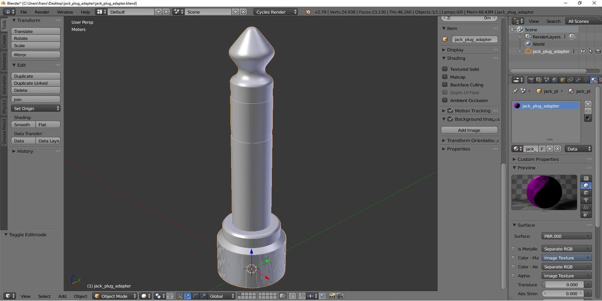 3D Model Stereo Jack Plug Adapter - TurboSquid 1642897