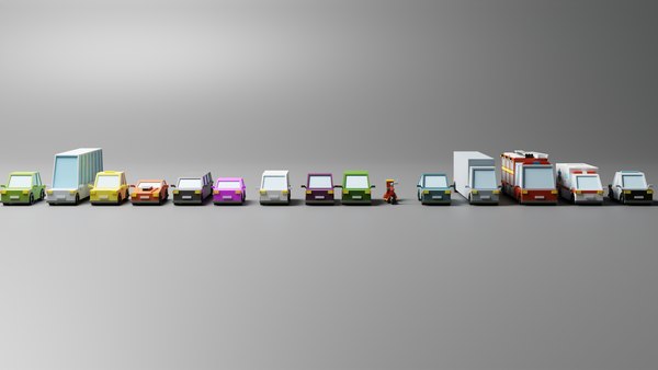 modelo 3d Paquete de autos tipo Low Poly Toon - TurboSquid 1970742
