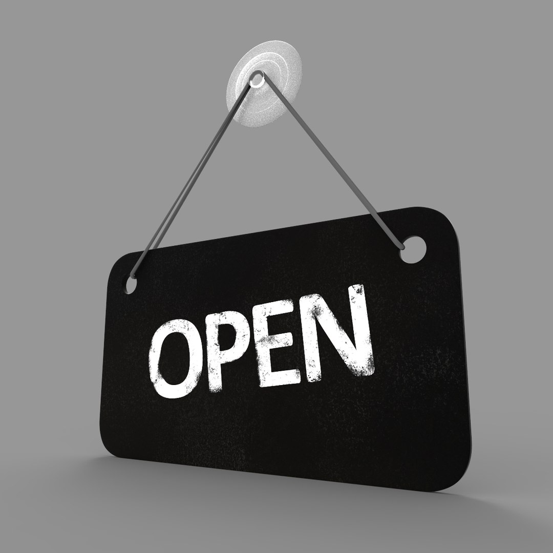 Shop Sign Open 3d Model