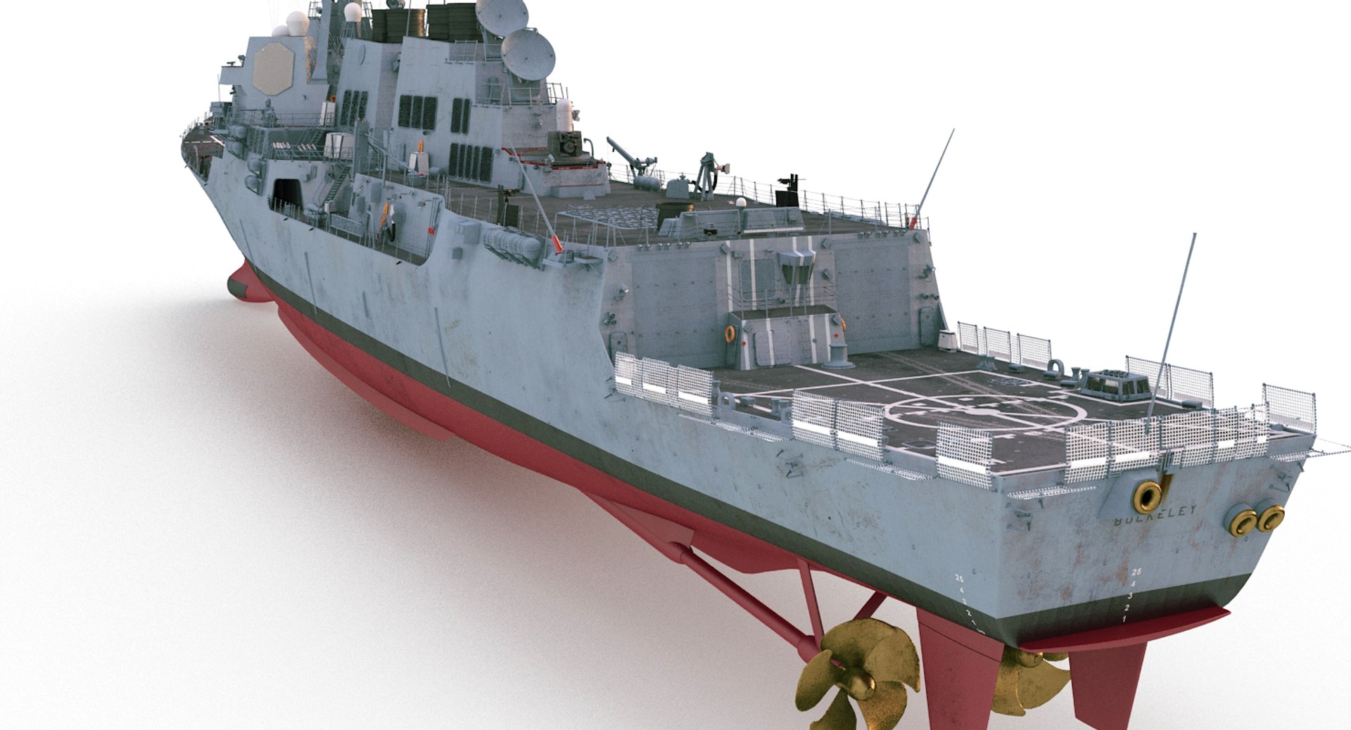 3D model uss bulkeley ddg - TurboSquid 1379243
