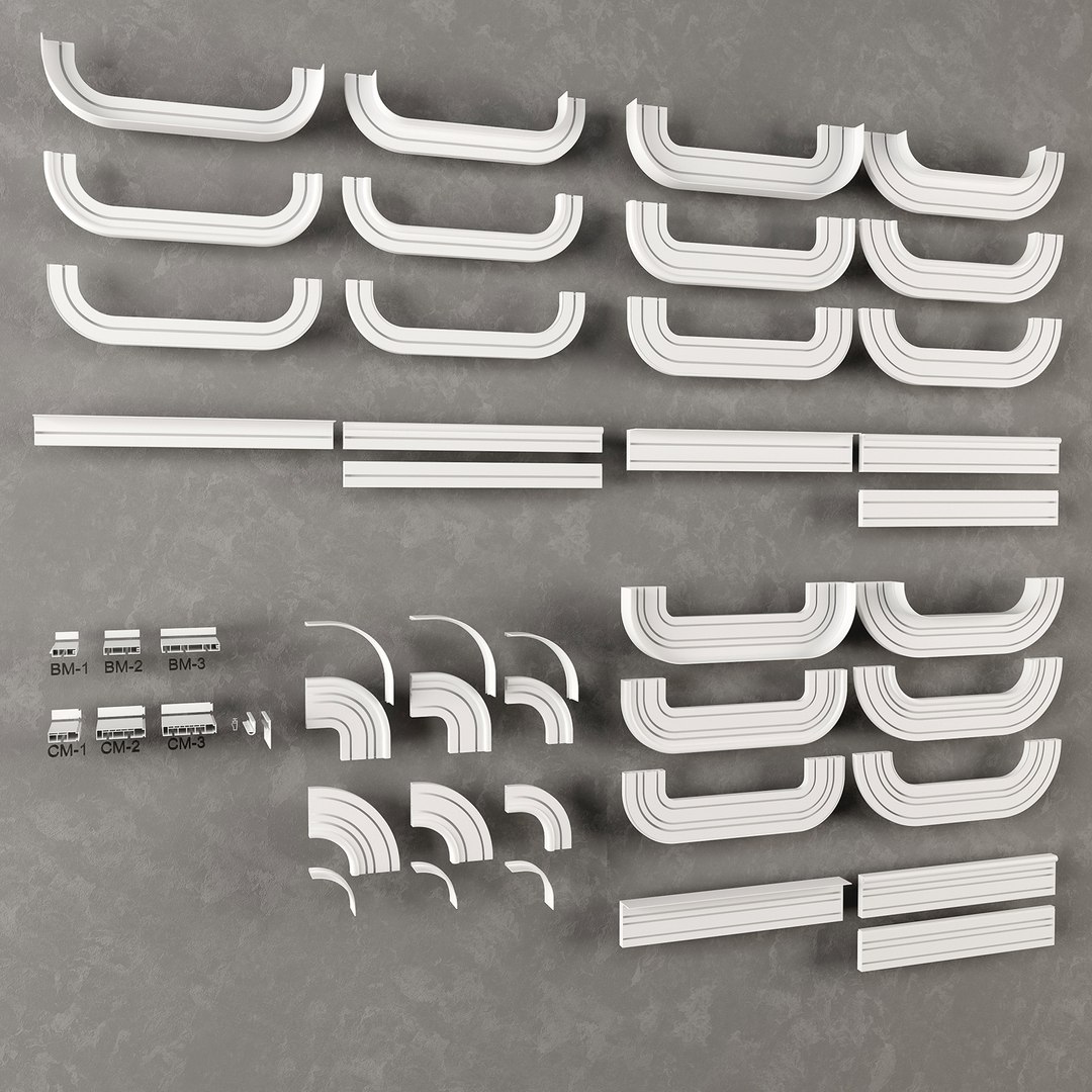 3D plastic ceiling cornice model - TurboSquid 1241228
