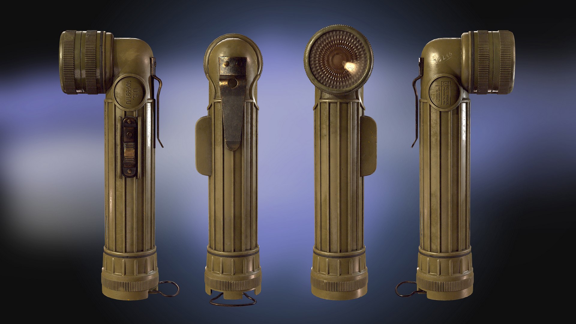 3D USA Old Flashlight Low Poly PBR 2K Low-poly 3D Model - TurboSquid ...