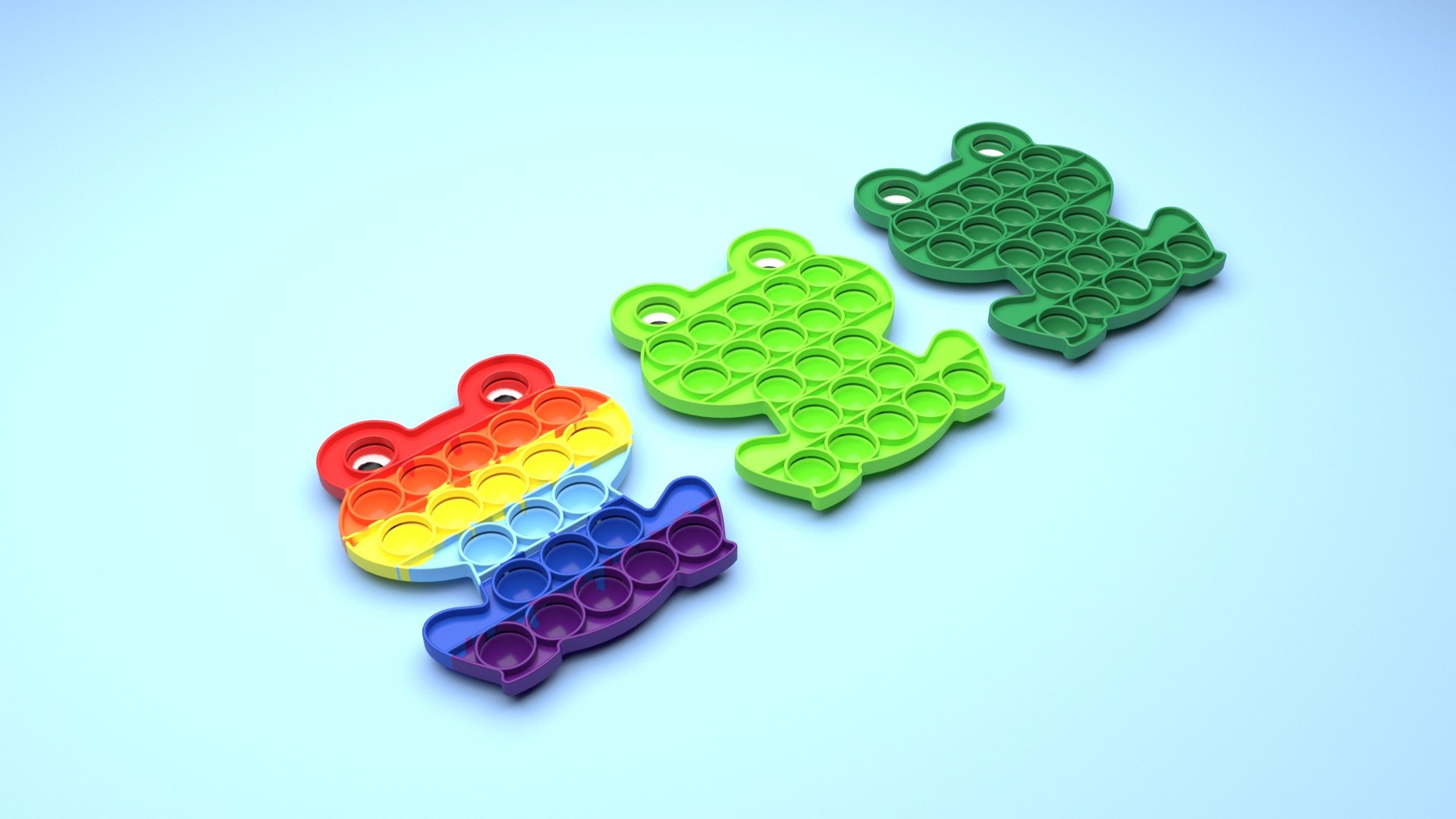 Frog Pop It Fidget Toys Set 3D model - TurboSquid 1806682
