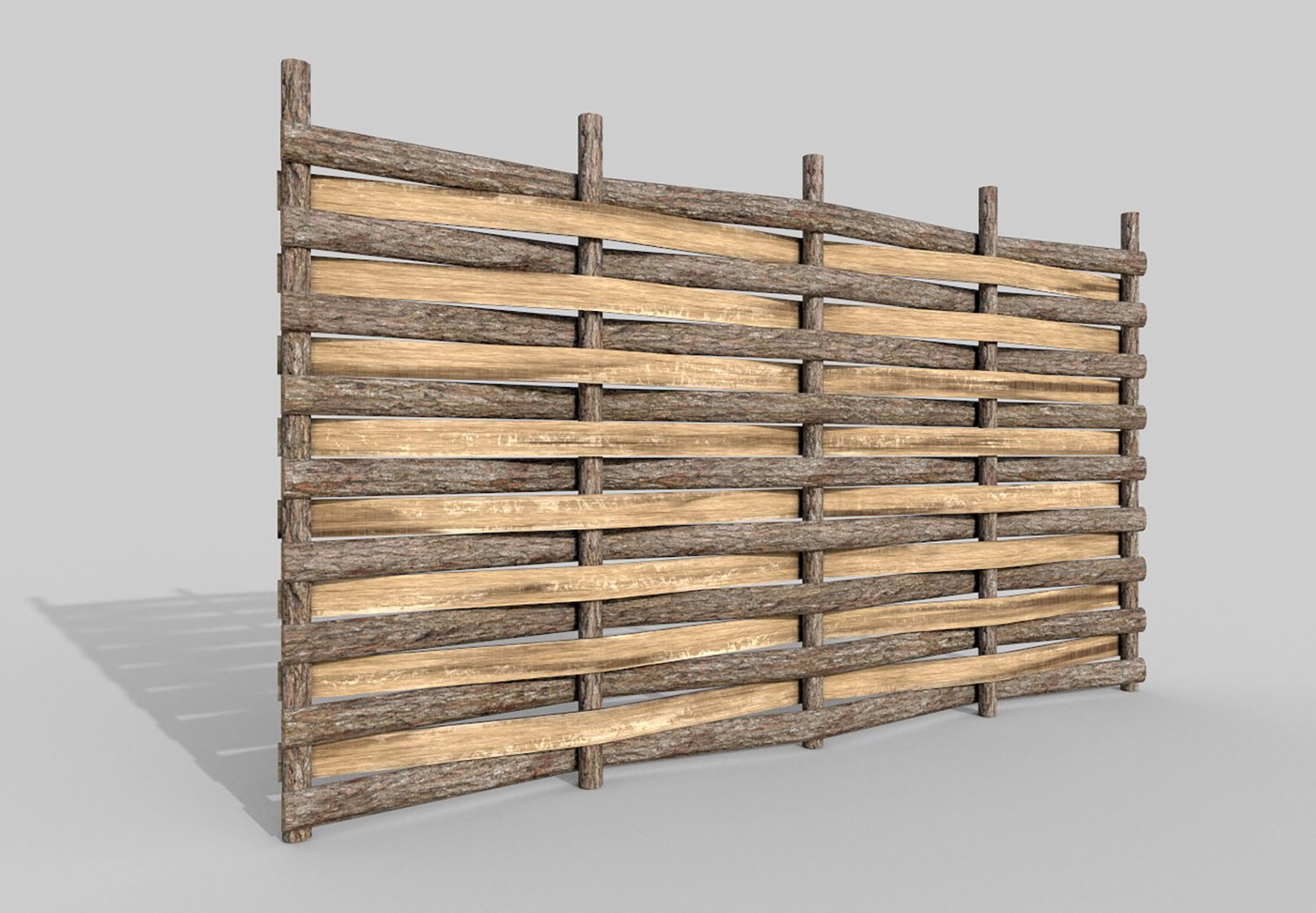 Modular Wooden Fence 6 3D - TurboSquid 1942461