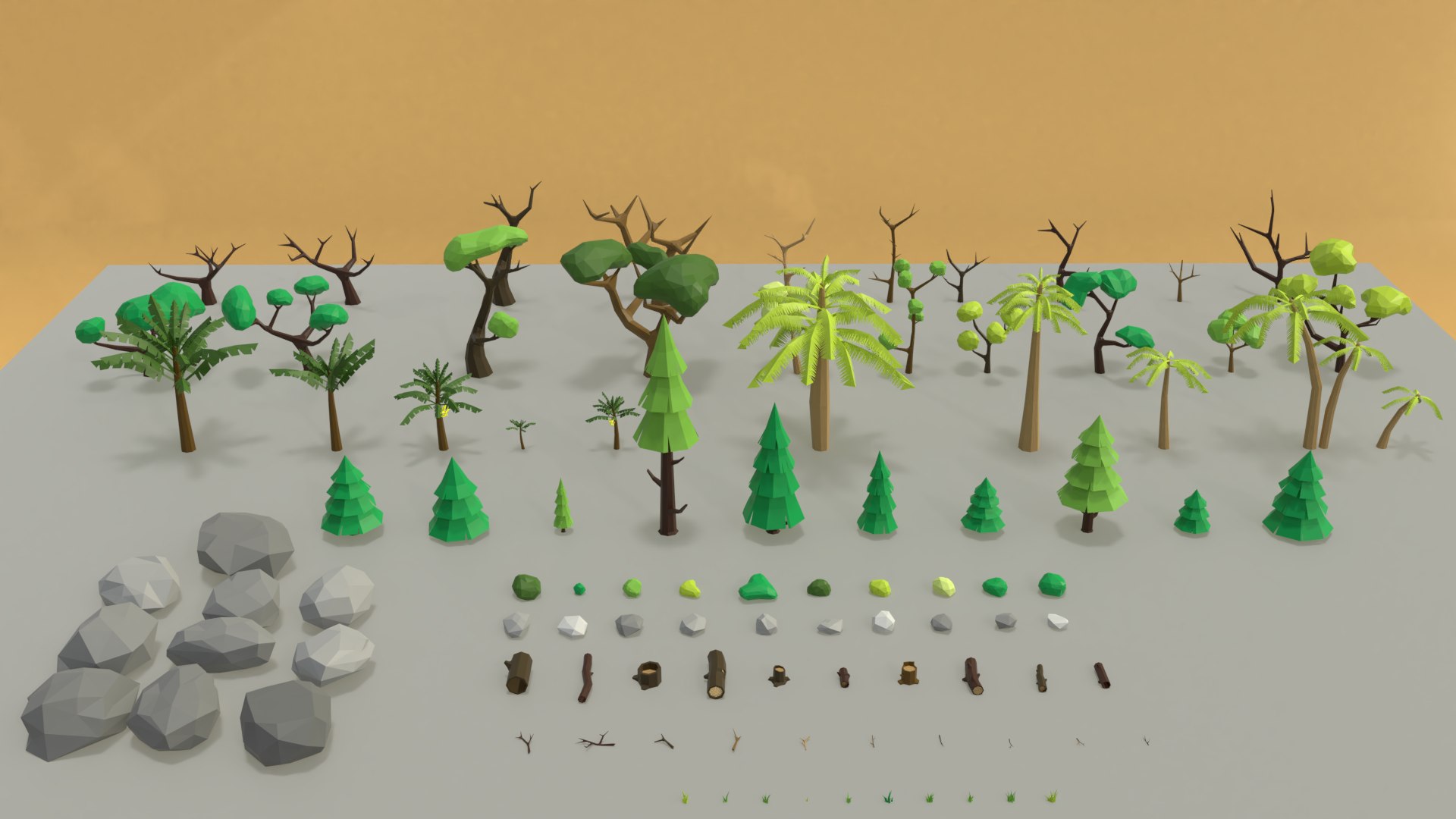 Nature Low Poly Collection 3D Model - TurboSquid 1836549