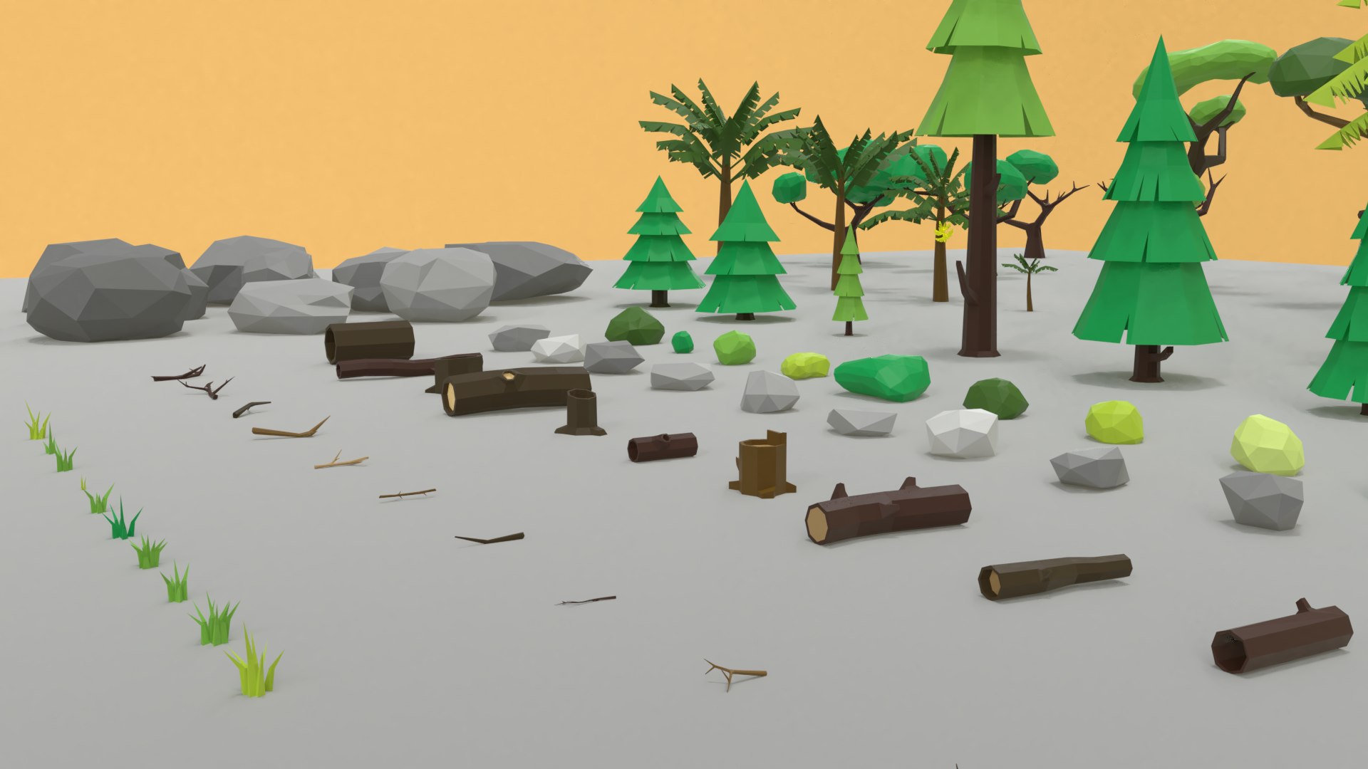 Nature Low Poly Collection 3D Model - TurboSquid 1836549