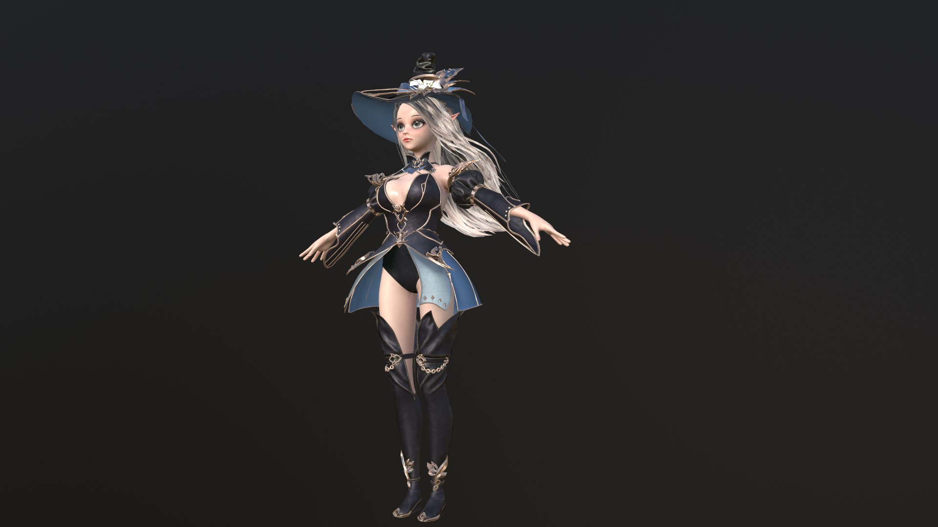 3D Model Witch Girl Low-poly 3D Model Green Clother - TurboSquid 2185581