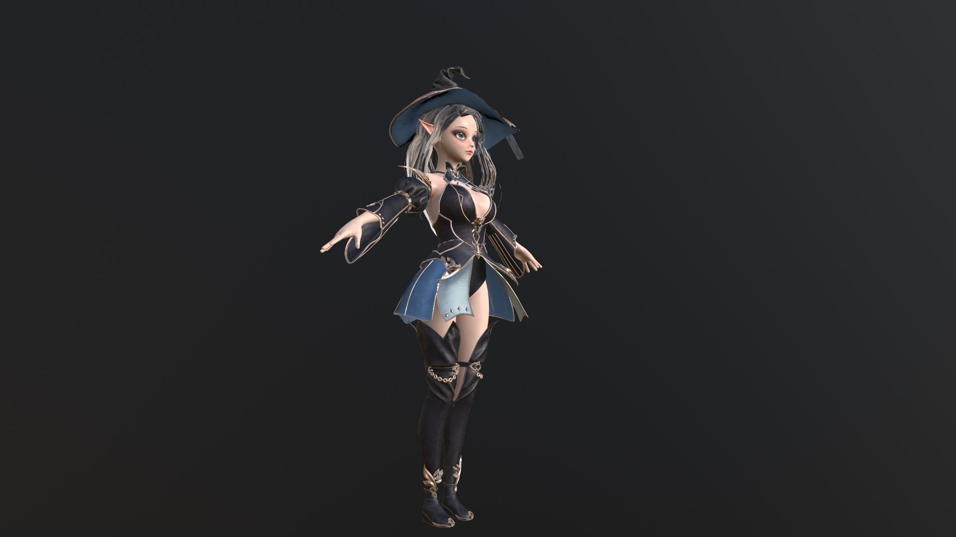 3D Model Witch Girl Low-poly 3D Model Green Clother - TurboSquid 2185581