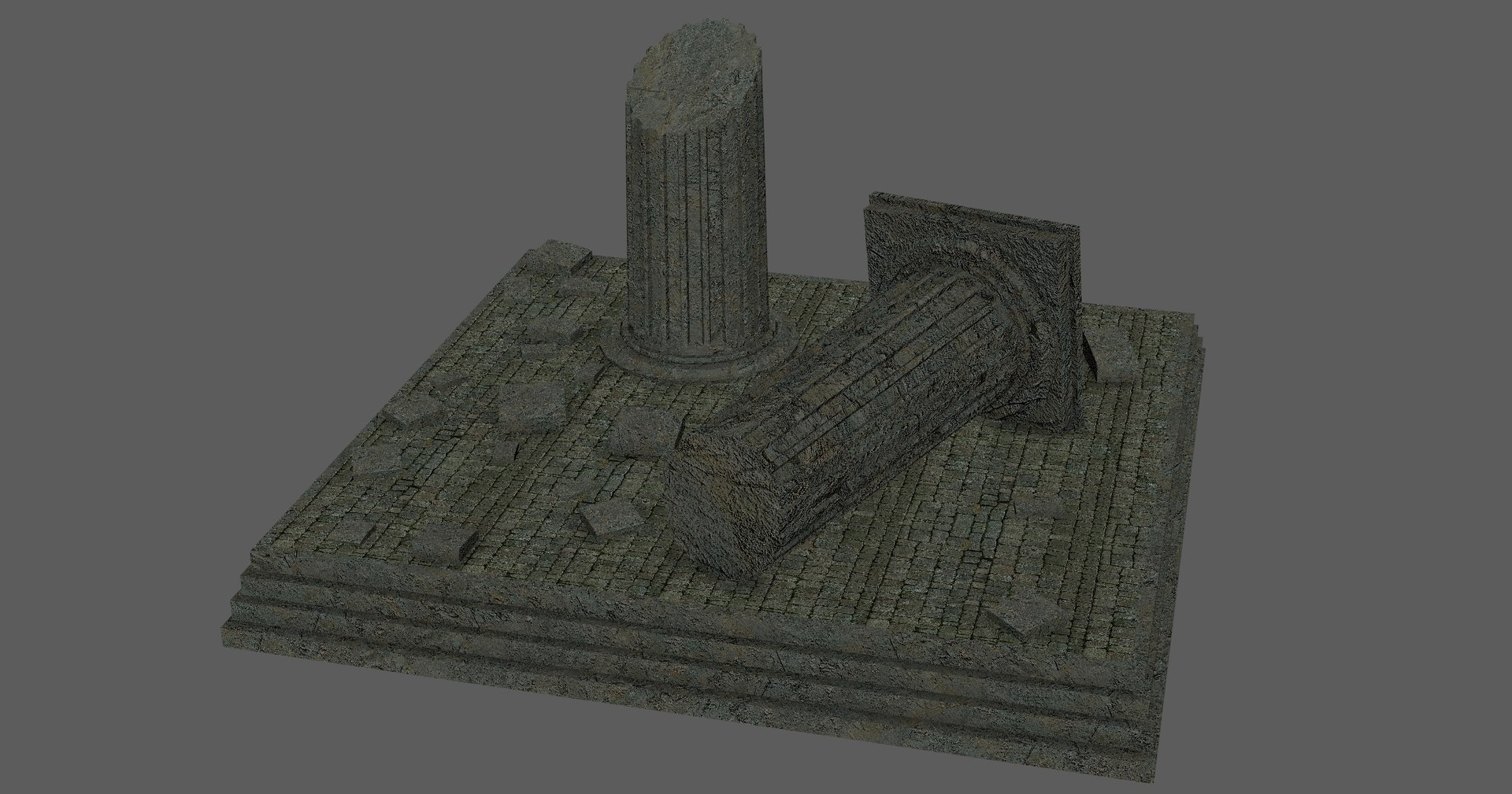 Ruin Column 3D Model - TurboSquid 1686489