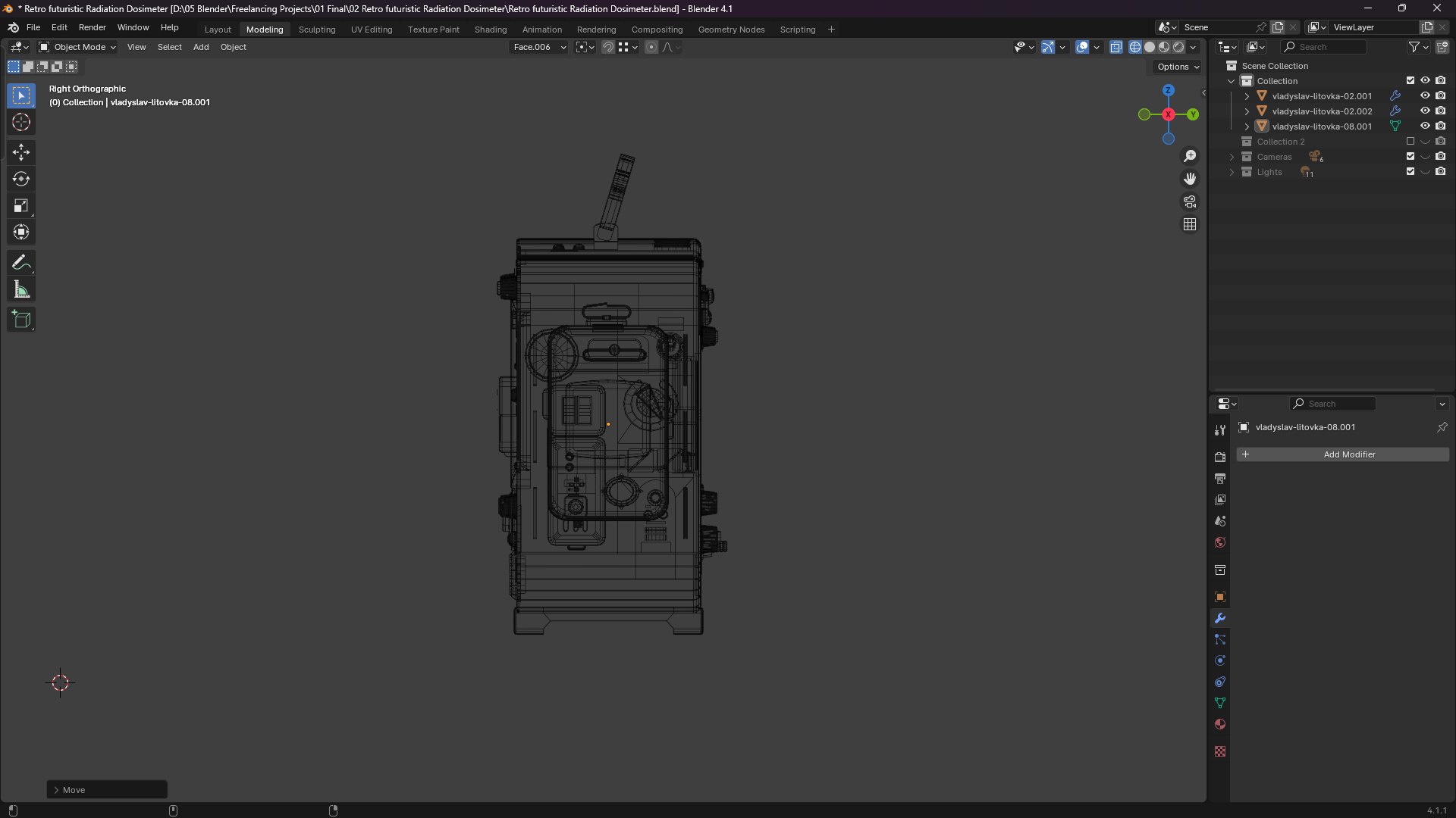 Retro Futuristic Radiation Dosimeter Model - TurboSquid 2245463