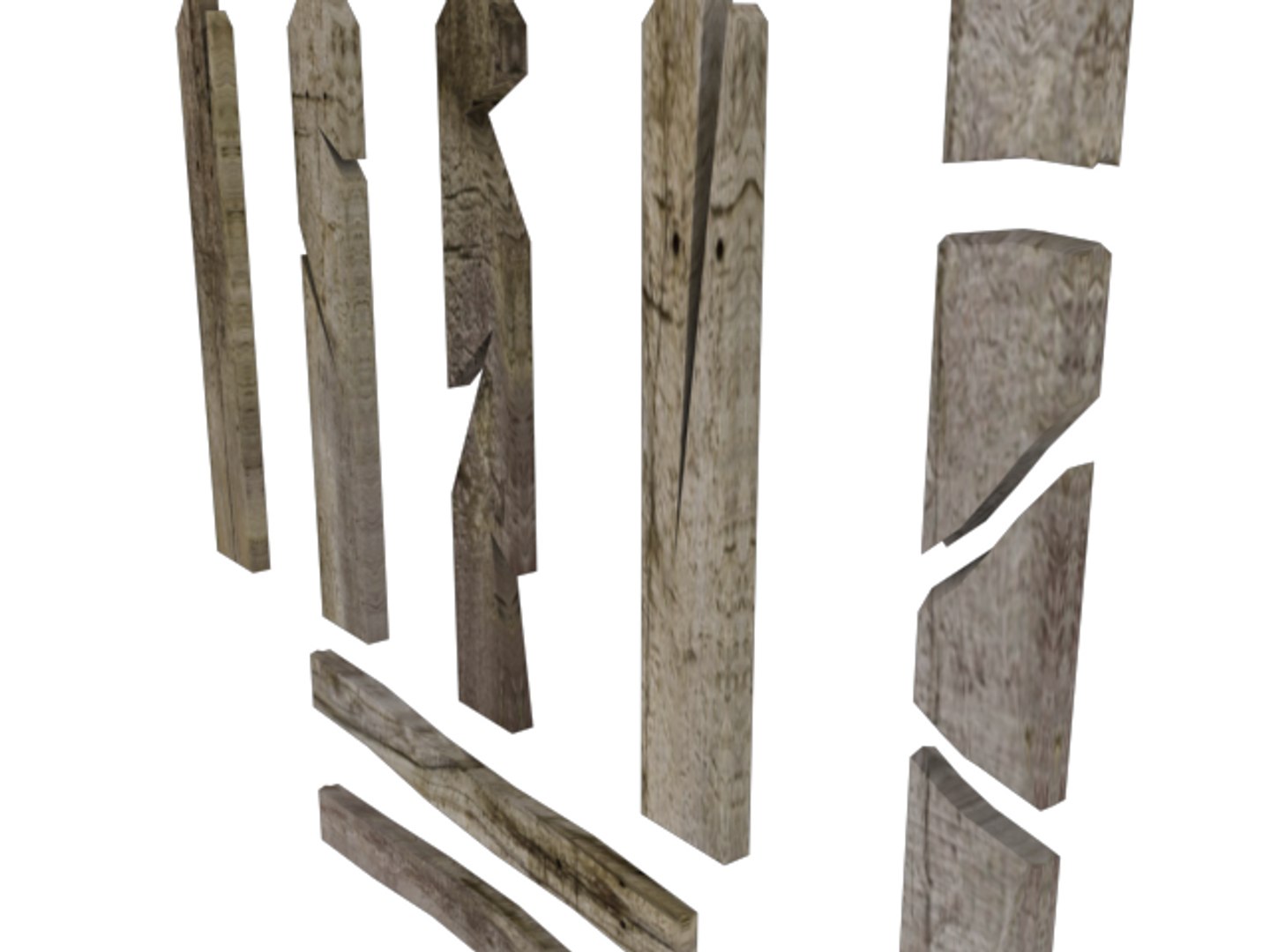 3d Model Destroyed Fences