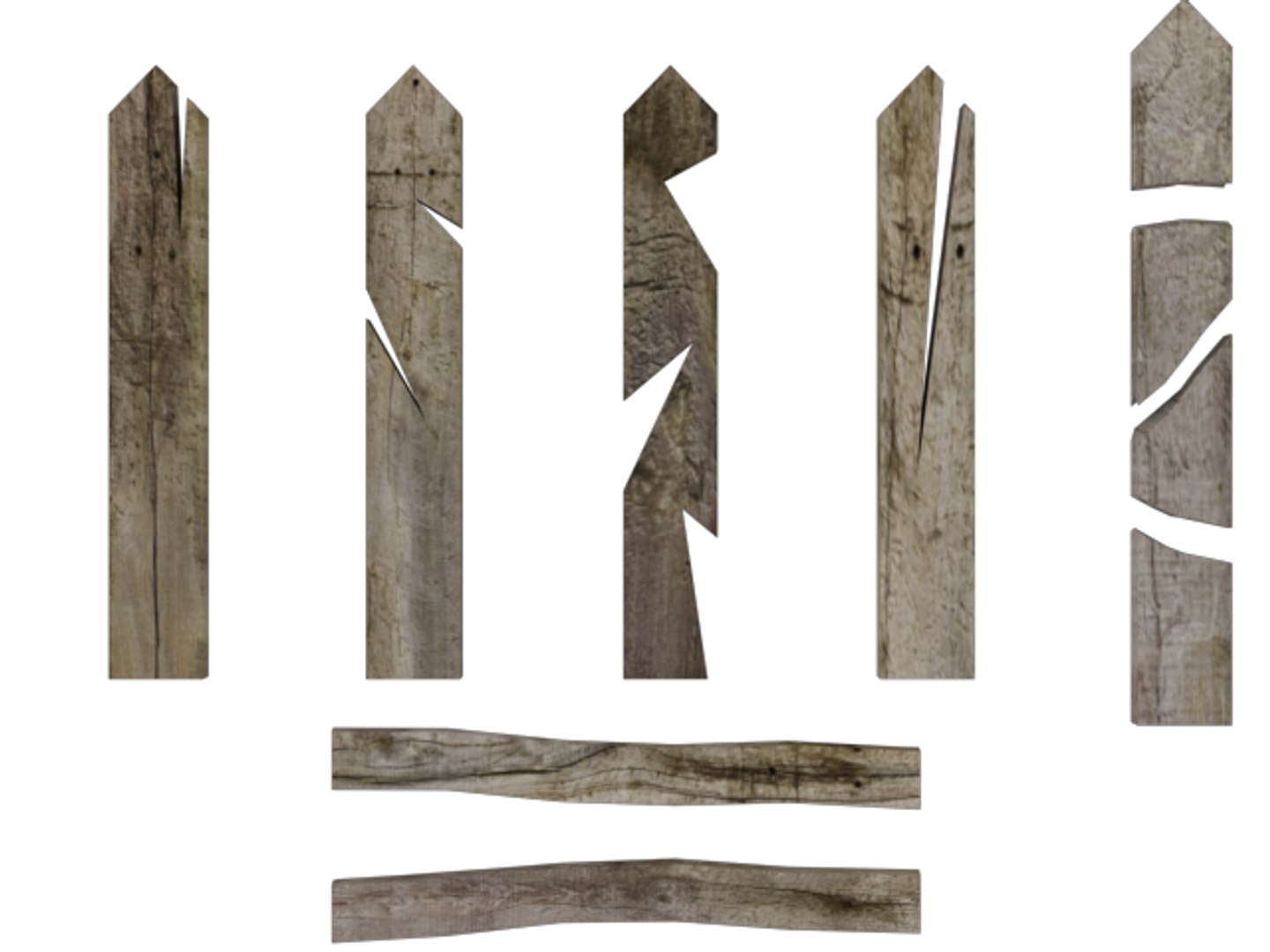 3d Model Destroyed Fences