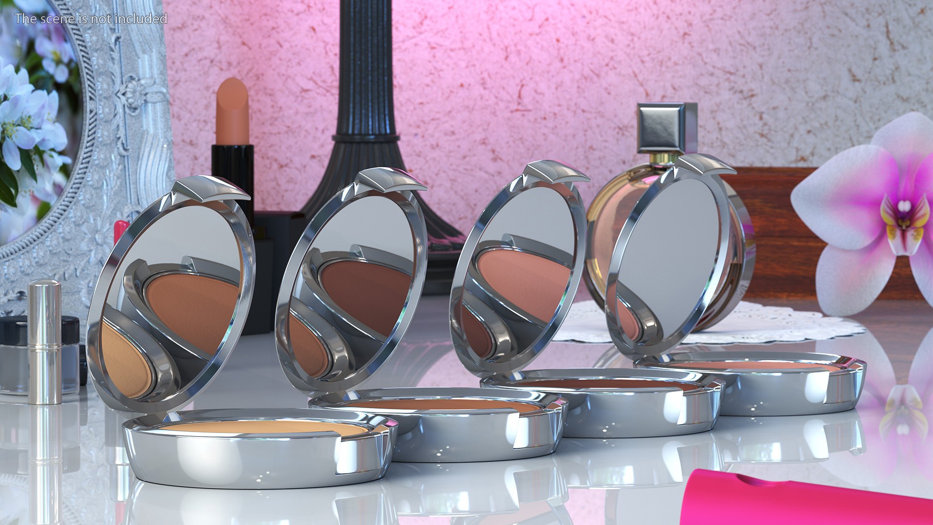 Compact Face Powder Cosmetics Set Model - TurboSquid 2206393