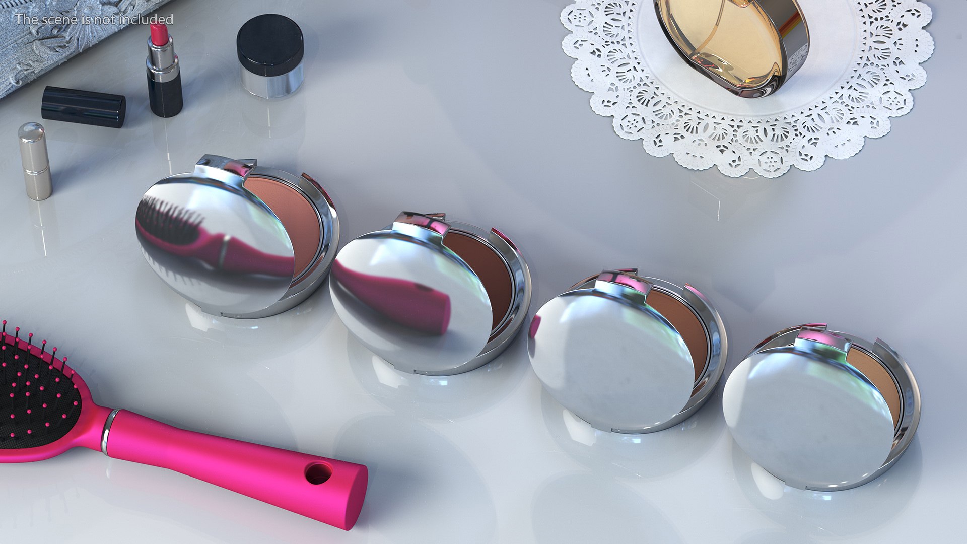 Compact Face Powder Cosmetics Set Model - TurboSquid 2206393