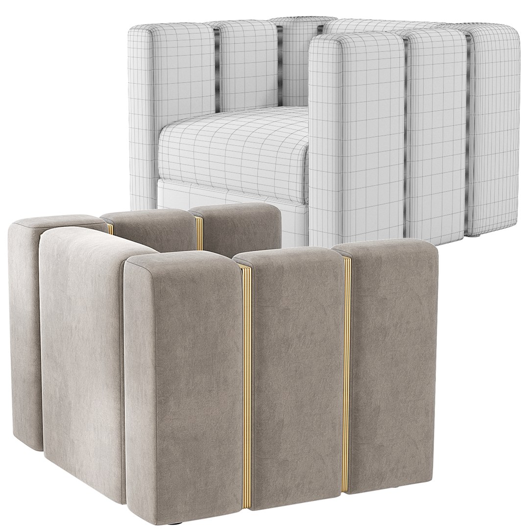 Rugiano Italia Club ArmchairCorona 3D - TurboSquid 1800217