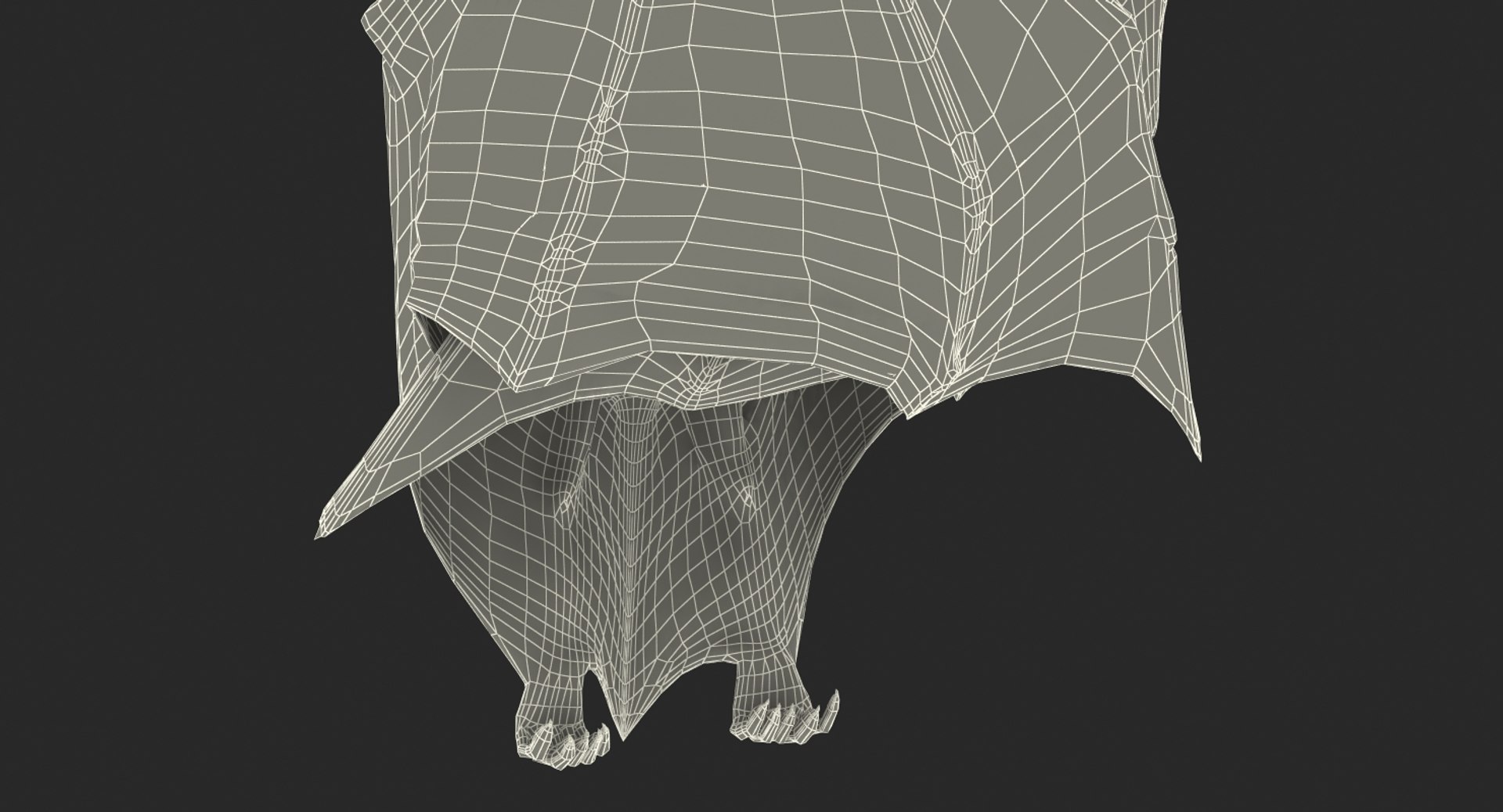 hanging bat fur 3d model