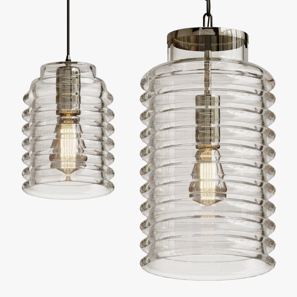 Stacked pendant - clear glass 3D model - TurboSquid 2030979