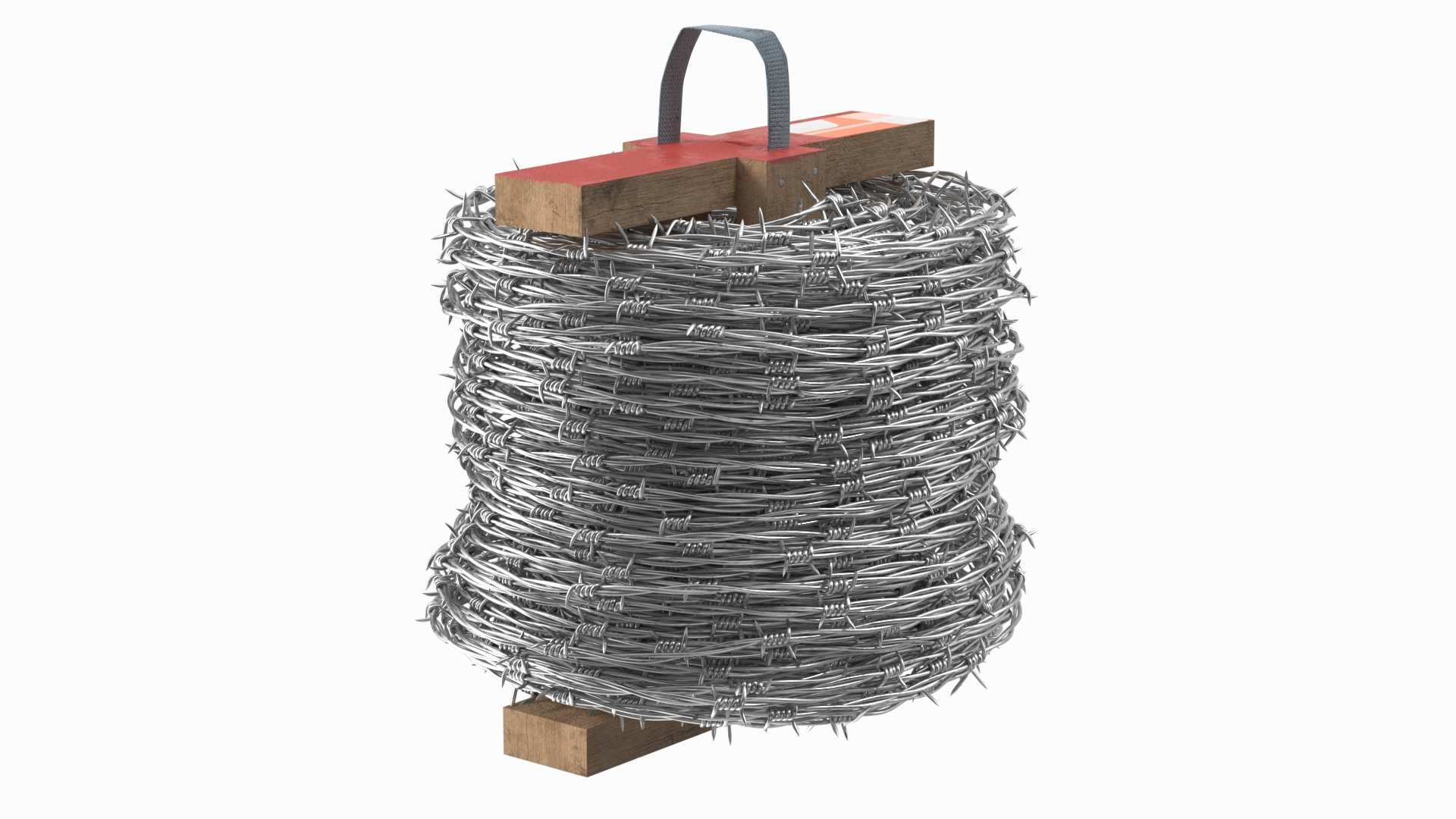 3D Barbed Wire Roll On Wooden Stand - TurboSquid 2194880
