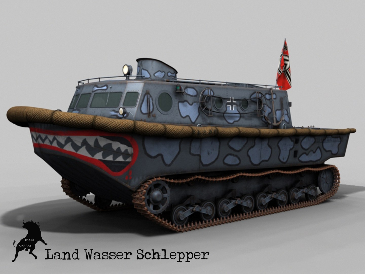 3ds Max Amphibious Tank