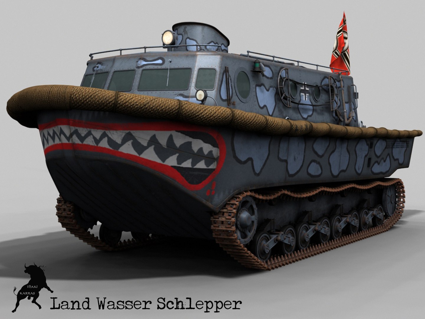3ds Max Amphibious Tank