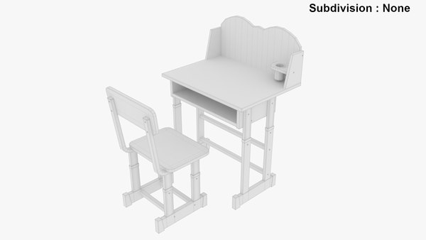 3D School Study Table and Chair - TurboSquid 1978653
