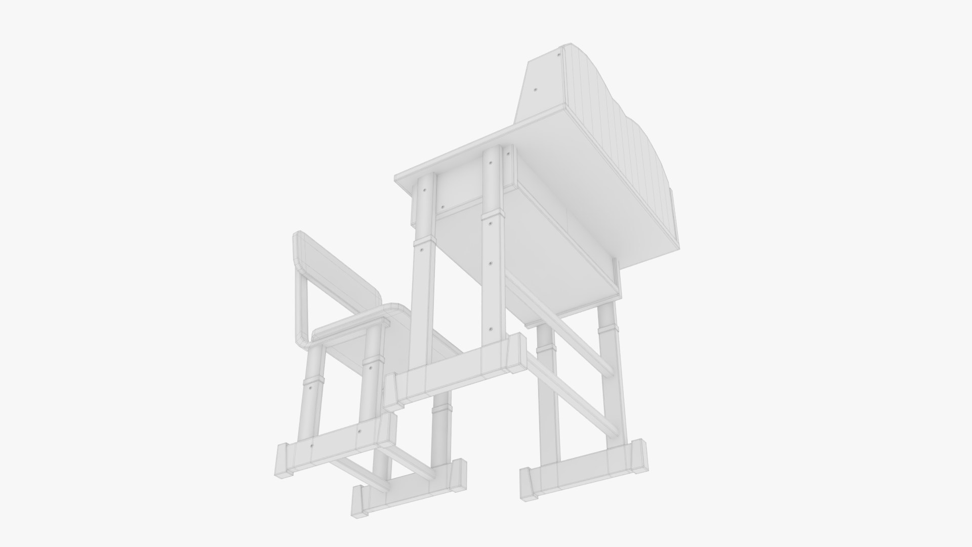 3D School Study Table And Chair - TurboSquid 1978653