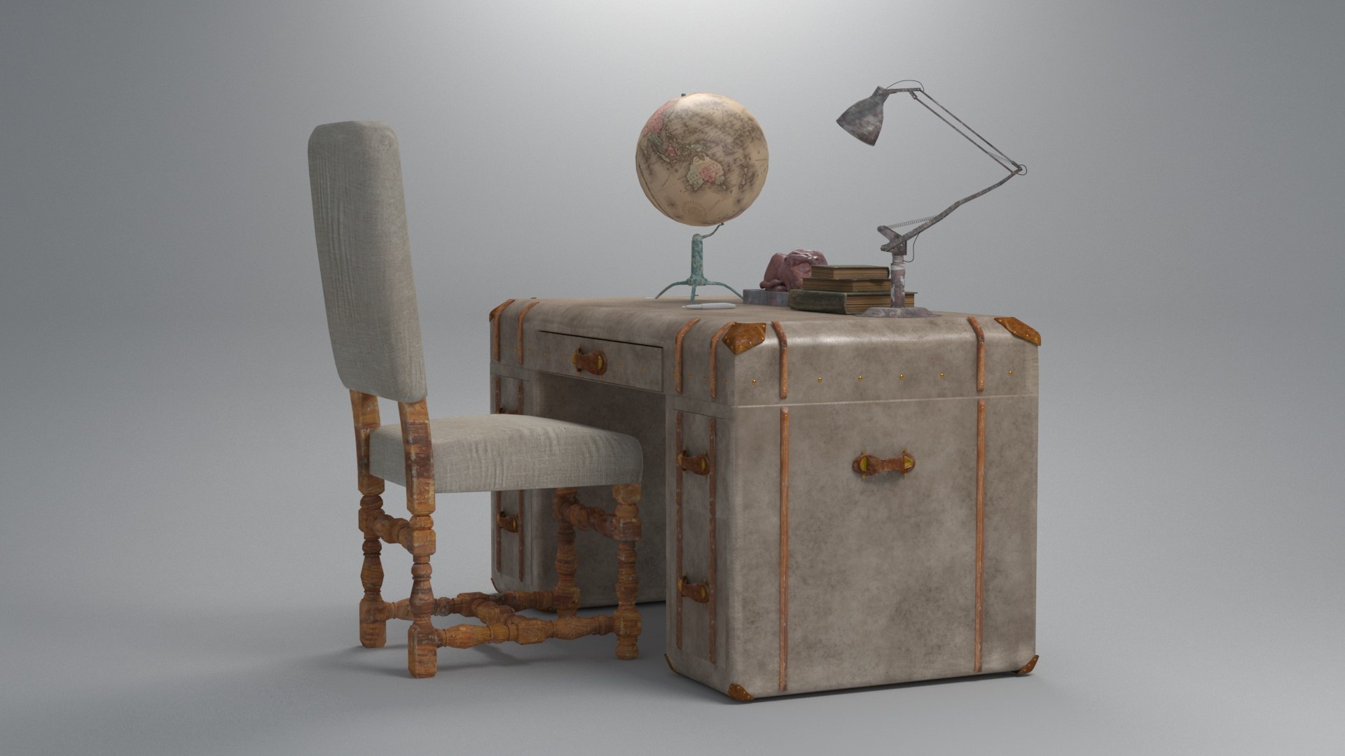 Middle Age Desk Model - TurboSquid 1269642