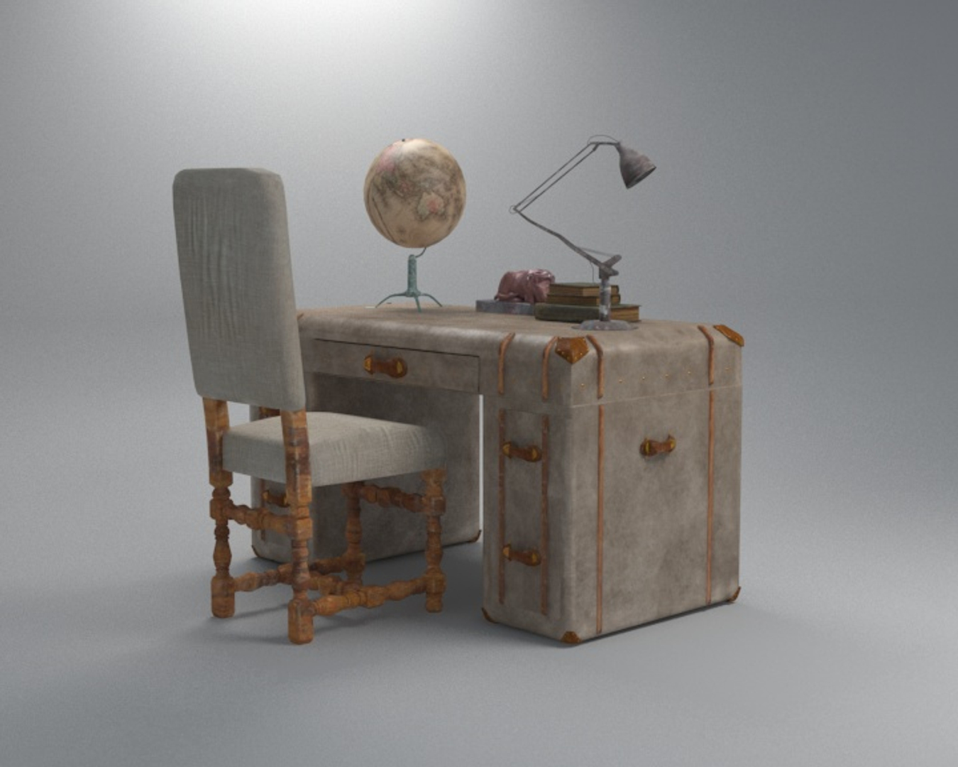 Middle Age Desk Model - TurboSquid 1269642