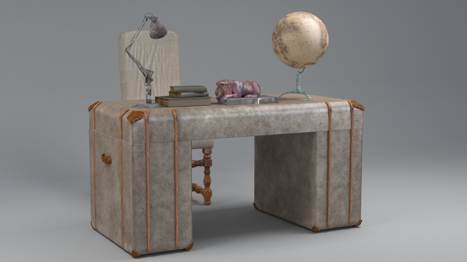 Middle Age Desk Model - TurboSquid 1269642