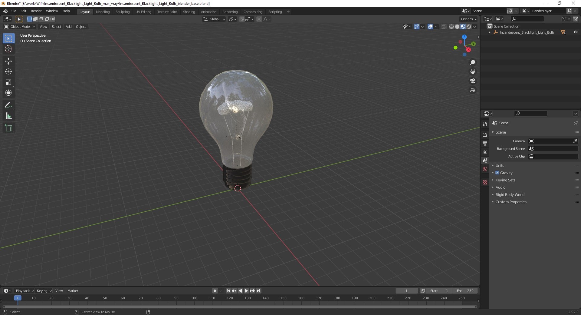 Incandescent Blacklight Light Bulb Model - TurboSquid 2235903