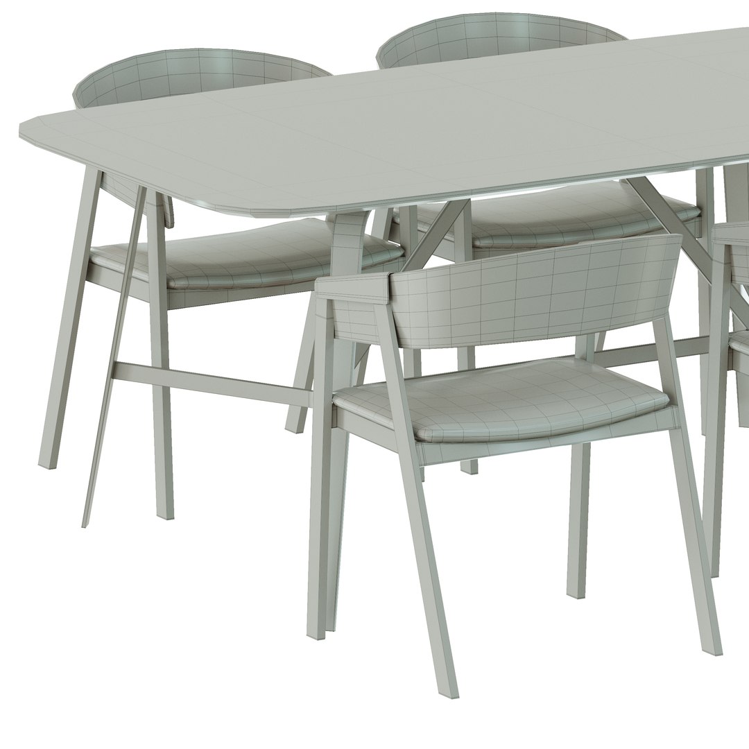 3D Dining Table Dark Chair Dellin STD - TurboSquid 2129777