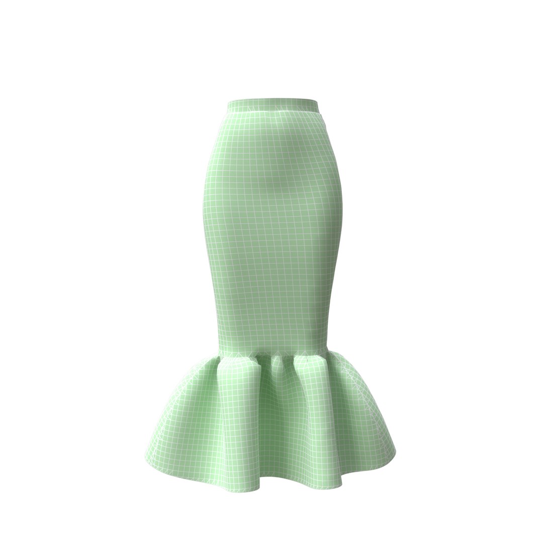 Skirt Fishtail 3D Model - TurboSquid 1617143