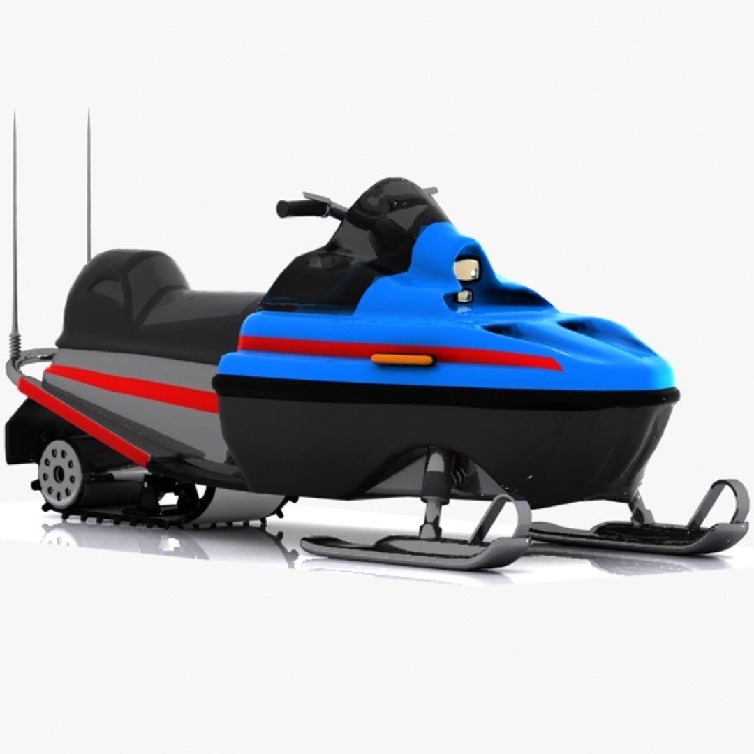Cartoon Snowmobile Snow 3d Model