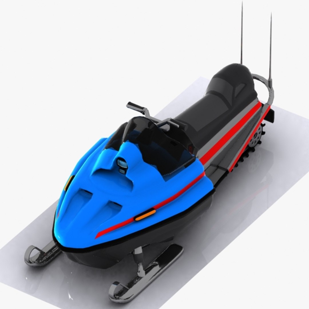 Cartoon Snowmobile Snow 3d Model