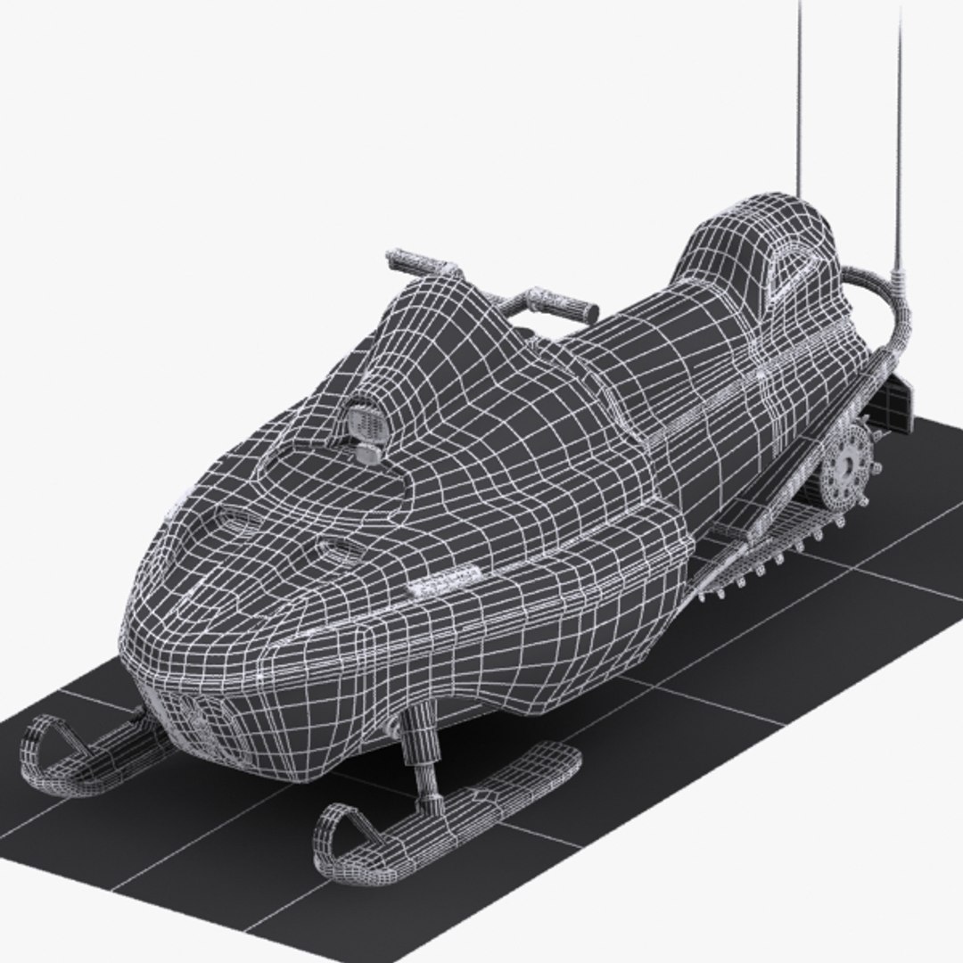 Cartoon Snowmobile Snow 3d Model