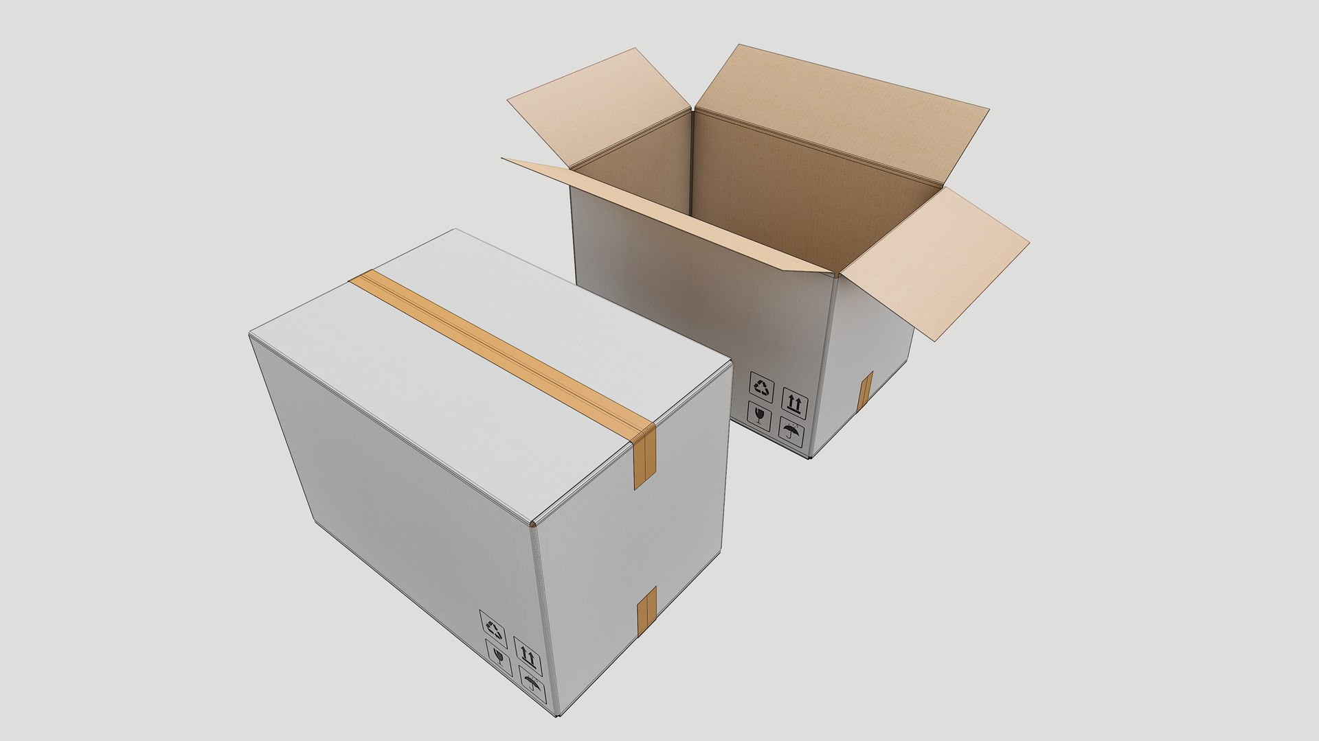 3D Cardboard Box 14 With Pbr 4K 8K 3D Model - TurboSquid 1722053