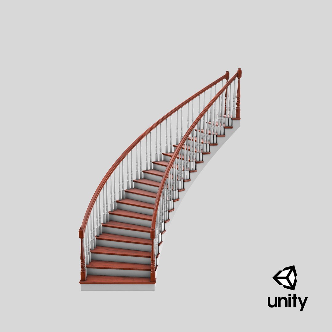 Residential Staircase Curved 3D - TurboSquid 1214743
