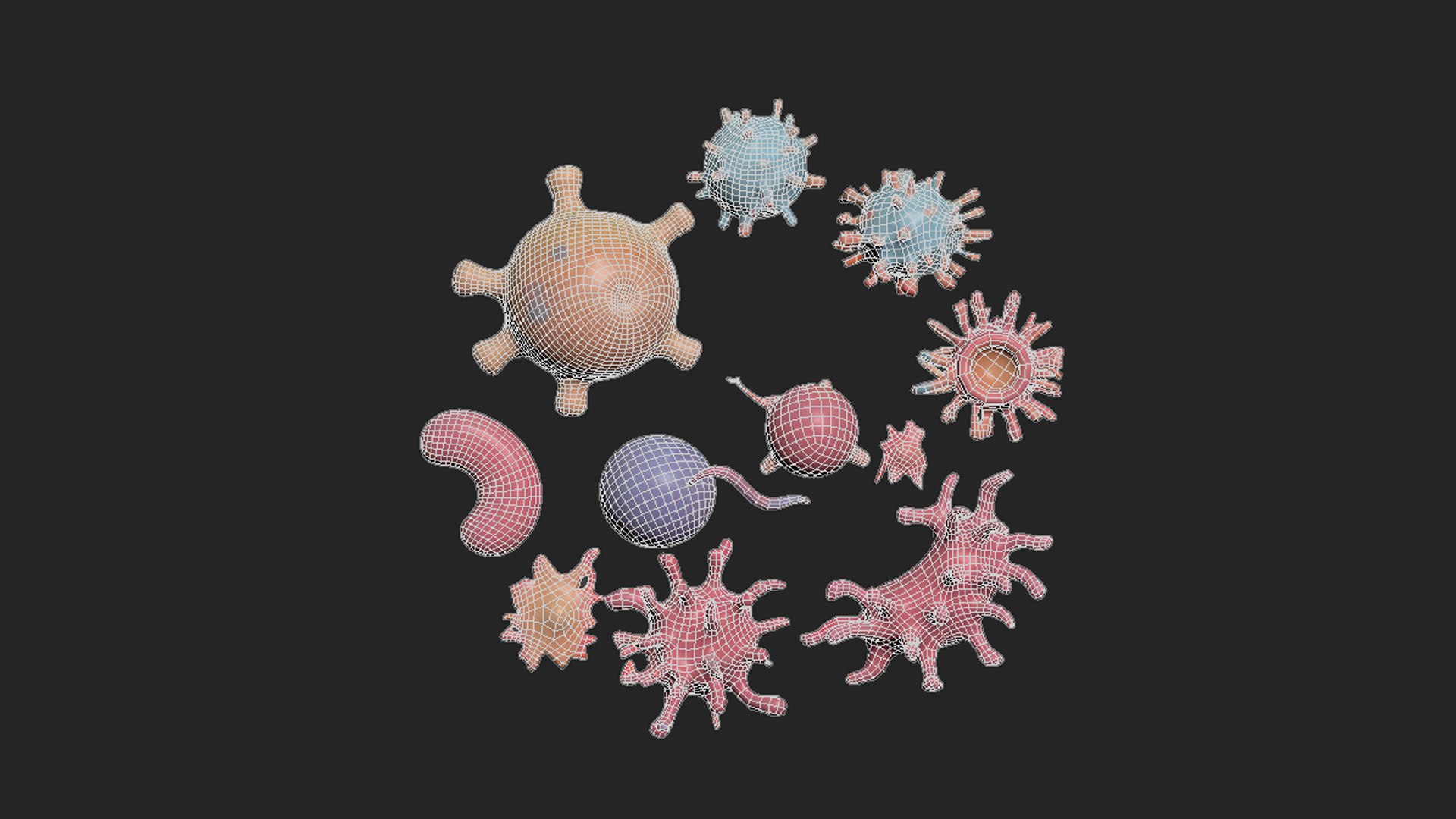 3D Bacteria Collection Model - TurboSquid 2340963