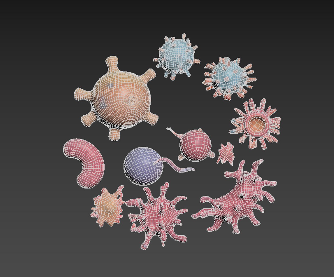 3D Bacteria Collection Model - TurboSquid 2340963